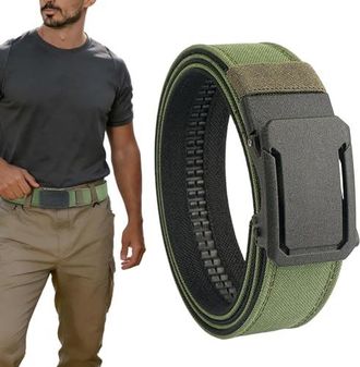 Generico Ceinture en nylon - Double couche de 47 pouces | &Eacute;quipement de ceinture en nylon : sangle &agrave; boucle robuste de style militaire &eacute;paissi pour hommes et C