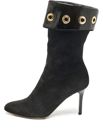 Jimmy Choo London bottines en cuir &agrave; oeillets 85 mm - Noir