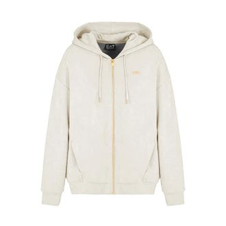 Emporio Armani Emporio Armani Ea7, Femme, Sweatshirts et sweats &agrave; capuche, Beige, Taille: 40 FR Core Lady Sweat &agrave; capuche Cream Sweater