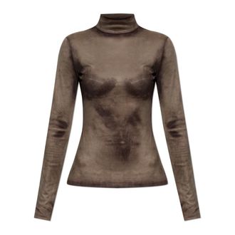 Acne Studios Bedruckter Rollkragenpullover - - Tops - Damen - Braun - M