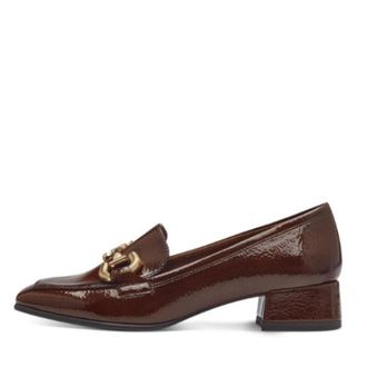 Tamaris Glossy Loafers mit Blockabsatz - - Shoes - Damen - Braun - 40 EU