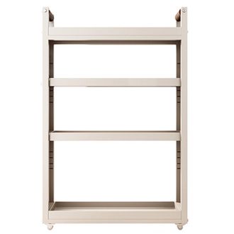 Generic Rollwagen Karbonstahl Metall Verstellbare Regale mit Leiser Rolle Einfachs zu Montierendes Küchenregal für Die Küche, Wäscherei und Enge Stellen(50 * 