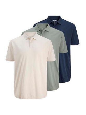 Jack & Jones 3pk Jjkane Polo SS 3 pi&egrave;ces MP Pls, Beige Clair, 5XL (Lot de 3) Hommes