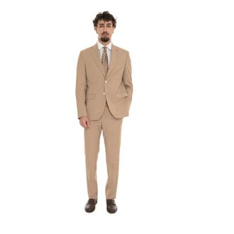 Paoloni Klassischer 2-Knopfanzug mit Seitenschlitzen - - Suits - Herren - Beige - XL