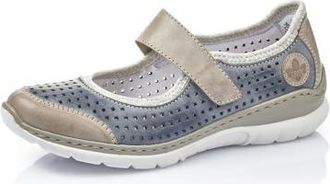 Rieker Femme Chaussures Basses L32B5, Dame Chaussures Basses avec Velcro,Velcro,Chaussure de Ville,Sneaker,Bleu (Blau Kombi / 42),40 EU / 6.5 UK