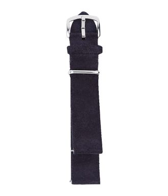 Isabel Marant Bracelet de Montre Silver Hammered Cuir Bleu Marine Argent&eacute;