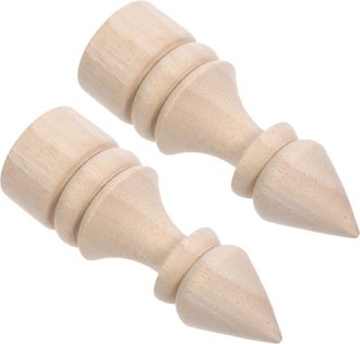 Cabilock 2st&uuml;cke Unlackierte Massivholz Dekorative Endst&uuml;cke F&uuml;r Gardinenstangen Und M&ouml;bel Stabile Holzspitzen F&uuml;r DIY Wohnkultur Treppen Gel&auml;nder Baluster Ver