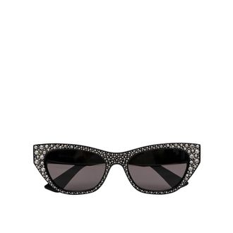 Alexander McQueen Schwarze Cat-Eye Sonnenbrille Hergestellt in Italien - - Accessories - Damen - Schwarzk - ONE SIZE