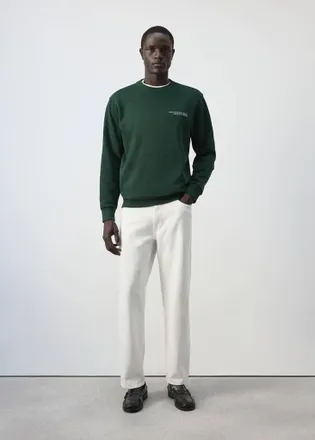 Mango Sweat en coton 100 % imprim&eacute; vert billard - Homme - XXL - MANGO MAN