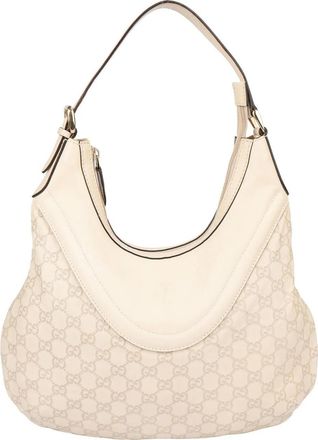 Gucci Crossbody Bags - Gucci Leather GG Monogram Hobo Bag - Gr. unisize - in Wei&szlig; - f&uuml;r Damen