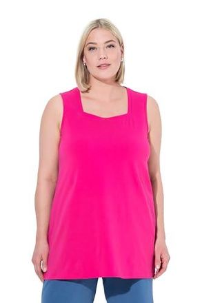Ulla Popken Femme Grandes Tailles Top Long, Classic, Encolure carr&eacute;e Rose Vif Magenta 46+ 807310528-46+