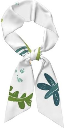 Generic Joli foulard crocodile pour femme - Pour sacs &agrave; main, libellules florales, en satin de soie, pour le sport, le yoga, le visage