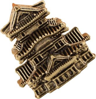 BESPORTBLE Angoily Miniatur Pagoden Statue aus Messing Vintage Pavillon Skulptur mit Kunstvollen Details Dekorative Asiatische Zen Garten Figurine f&uuml;r Wohnzimmer