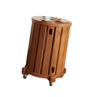 Generic 4-in-1-Holzhocker, Nachttisch-Schminkhocker, bewegliche Beistelltische, Keine Montage erforderlich, langlebig, for Schlafzimmer, Wohnzimmer, Bar(Color