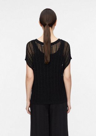 Comma Kurzarmpullover Accessories Lockerer Poncho aus Viskosemix