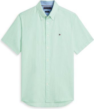 Tommy Hilfiger Kurzarmhemd aus Baumwolle und Leinen, Regular Fit in