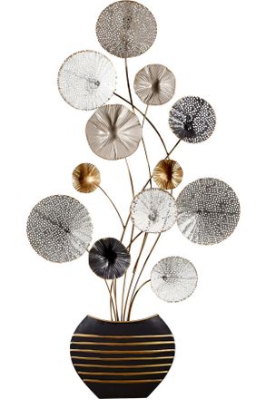 Ambia Home Wanddeko, Schwarz, Silber, Wei&szlig;, Gold, Metall, 45x91x6 cm, rostfrei, Dekoration, Skulpturen & Dekoobjekte, Wanddeko