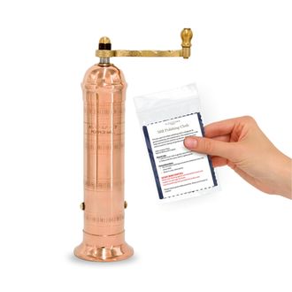 Alexander Home The Original Griechische Pfeffermühle 20,3 cm Hoch | Europäische Pfeffermühle Mit Kurbel | Manuelle Pfefferkörner Nachfüllbar - Kupfer
