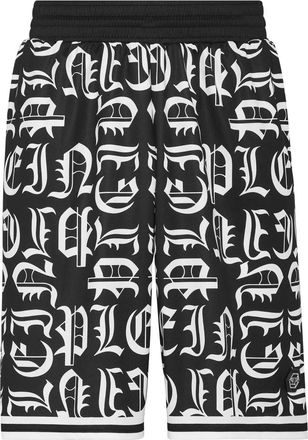 Philipp Plein Homme, Shorts, Noir, Taille: 2XL Basket Jogging Shorts Gothic