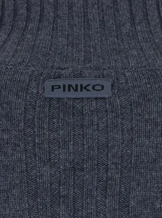 Pinko Womens Round Neck Sweater Grey Wool And Cashmere Tops Top