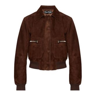 Tom Ford Femme, Vestes, Brun, Taille: 34 FR Blouson en daim