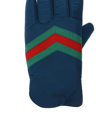 Gucci Womens Nastro Logo Gloves Beige Accessories >