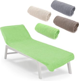 Heimtexland Liegestuhlauflage Frottier Schonbezug Sonnenliege Strand Schwimmbad Sauna Hygiene Handtuch Frottee Typ772 Grün