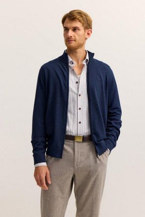 Bugatti Strickjacke Regular Fit aus Baumwolle mit Stehkragen
