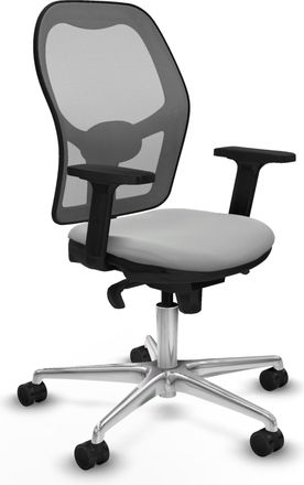 Piqueras y Crespo Drehstuhl mit 2D-Armlehnen, h&ouml;henverstellbare Lendenwirbelst&uuml;tze, mit 5 Positionen und eingespritztem Schaum. Mit Rollen von 65 mm Nylon, Grau/Hellgra