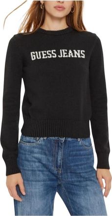 Guess Damen Pullover Logo - - Knitwear - Damen - Schwarzk - S