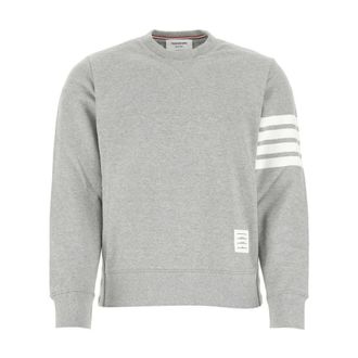 Thom Browne Klassischer Grauer Pullover mit 4 Bar - - Sweatshirts & Hoodies - Herren - Grau - M