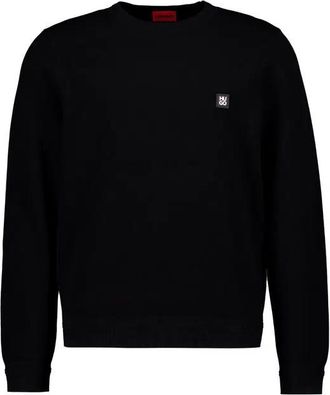 HUGO BOSS Herren Pullover schwarz Viskose unifarben