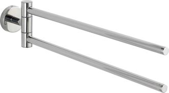 WENKO Handtuchhalter mit 2 Armen Mod. Bosio, Edelstahl glänzend, 5,5x9x43 cm, inkl. Schraubmaterial