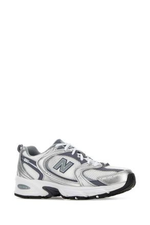 New Balance Two-Tone Mesh and Synthetic Leather Sneaker - Silver