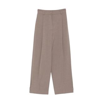 SOLOTRE Plissierte weite Hose - - Trousers - Damen - Braun - XS