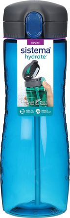 Sistema Hydrate Quick Flip Wasserflasche | 800 ml | BPA-freie Wasserflasche mit Trinkhalm | farblich sortiert