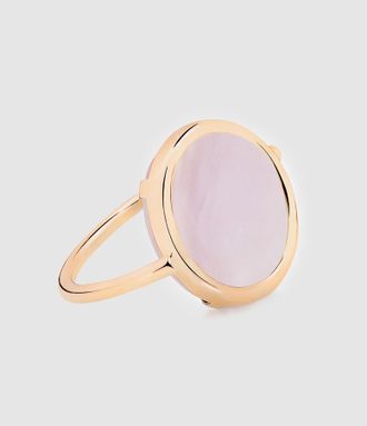 Ginette NY Bague Baby Disc Nacre Rose Or Rose