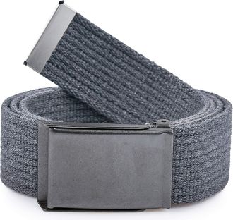 Ladeheid G&uuml;rtel Herren Verstellbarer Stoffg&uuml;rtel aus Baumwolle G&uuml;rtel ohne L&ouml;cher f&uuml;r M&auml;nner Geeignet f&uuml;r Arbeit, Reisen oder M&auml;nnergeschenke P10 (Dunkelgrau-G