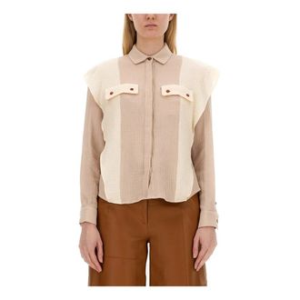 Alysi Camicia Garza Cotone Pannelli - - Blouses & Shirts - Damen - Mehrfarbig - S