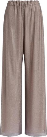 Alberta Ferretti Femme, Pantalons, Gris, Taille: 38 FR Wide Leg Crystals Net Pantalons