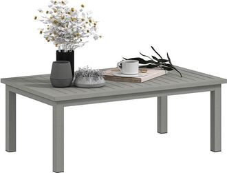 OUTSUNNY Table basse Outsunny Aluminium 100x60x37cm gris