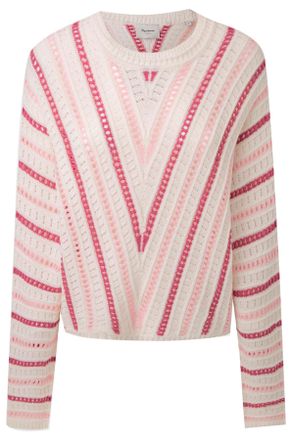 Pepe Jeans London Damen Ginny Strickwaren, Wei&szlig; (Mousse White), L