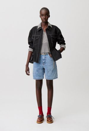 Claudie Pierlot Denim-Shorts mit geradem Bein