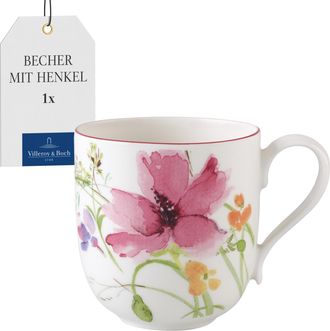 Villeroy & Boch Mariefleur Henkelbecher 260 ml Bunt, Sp&uuml;lmaschinenfest, Mikrowellensicher, Kaffeetasse, Kaffeebecher, Gro&szlig;e Tasse, Geschirr, Bl&uuml;mchengeschirr, Premium