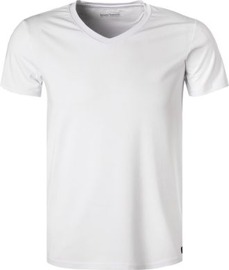 Bruno Banani Herren V-Shirt weiß Baumwolle & Mix unifarben
