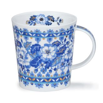 Dunoon Lomond Delft Blue Rose Tasse aus feinem Knochenporzellan mit 22 Karat Golddetails