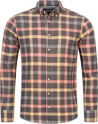 Indicode Herren Riverside Hemd kariert mit Button-Down-Kragen | Herrenhemd Männerhemd Dk Grey, S