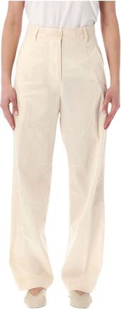 Dries Van Noten Femme, Pantalons, Beige, Taille: 40 FR Pantalon Droit Taille Haute