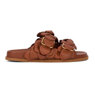 Valentino Garavani Verstellbare Riemen Lederschlappen - - Shoes - Damen - Braun - 36 EU