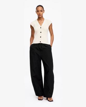 Arket Baumwollhose Mit Barrel Leg -Schwarz
